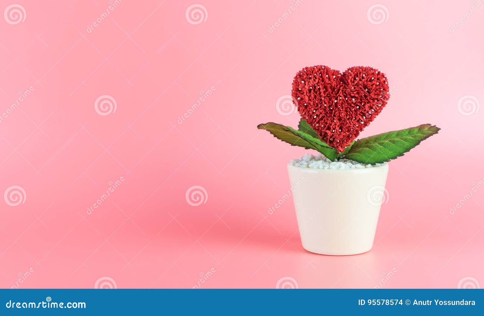 Heart Love Flower Pot on Pink Stock Photo - Image of hearts, symbol ...