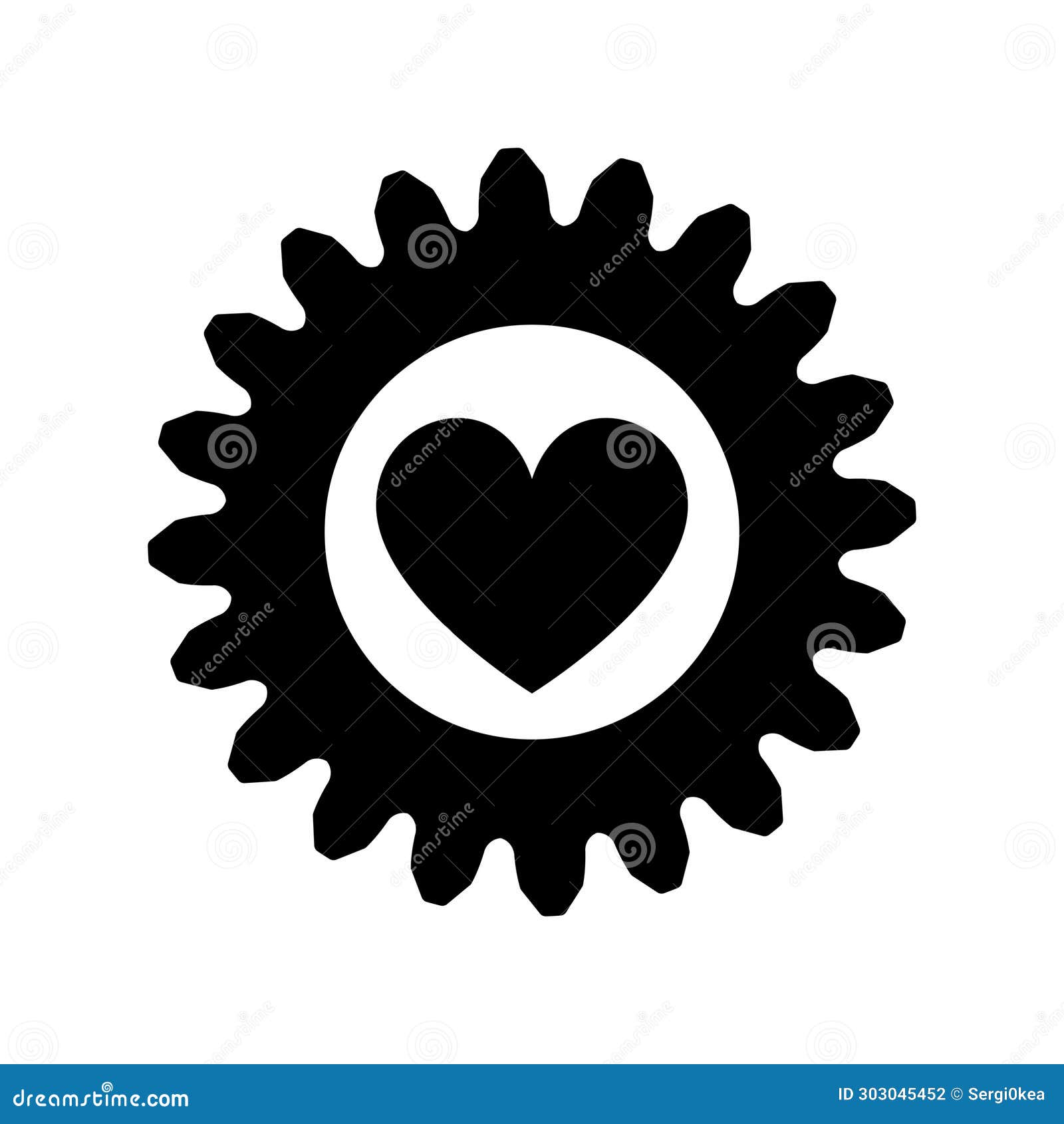 Heart Love Gear stock vector. Illustration of background - 303045452
