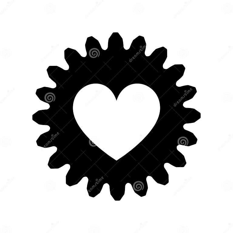 Heart Love Gear stock vector. Illustration of sign, decorative - 303218148