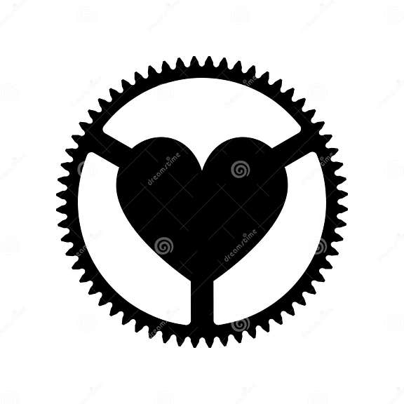 Heart Love Gear stock illustration. Illustration of silhouette - 303218161