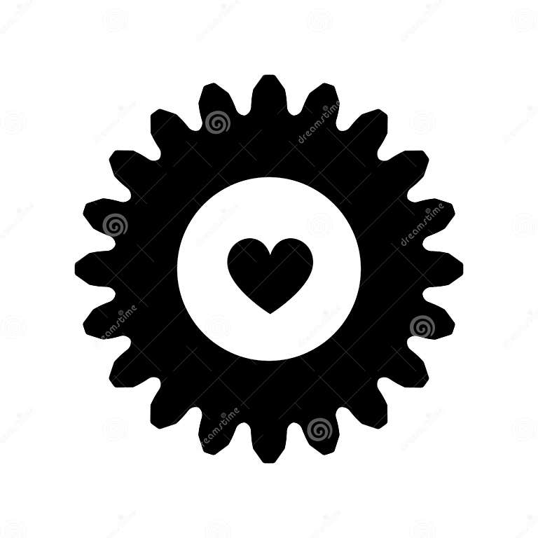 Heart Love Gear stock vector. Illustration of feeling - 304012935