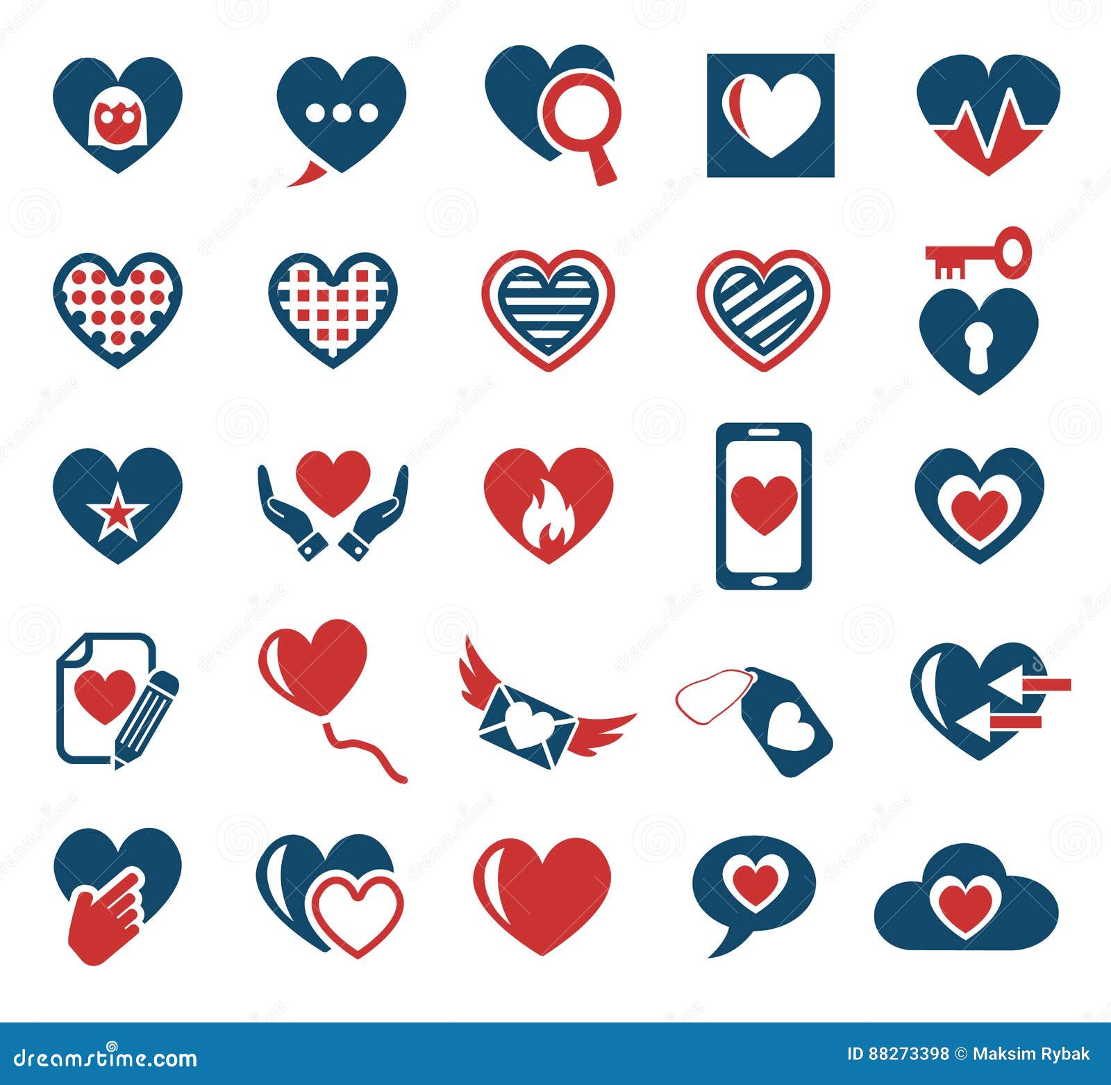 Heart love icon set stock vector. Illustration of arrow - 88273398