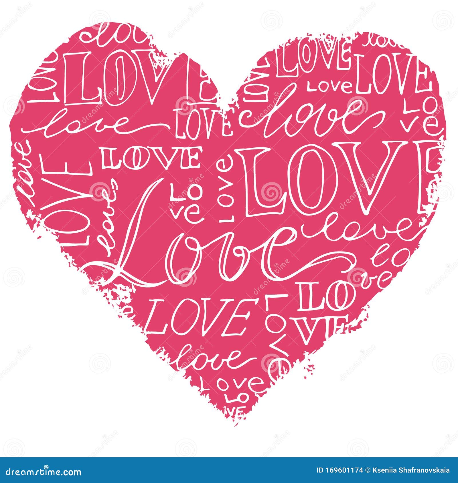 Heart Love Lettering Vector Illustration Stock Vector - Illustration of ...