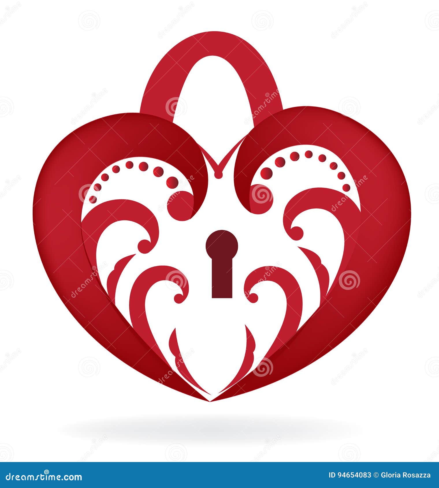Heart love lock logo stock vector. Illustration of interface - 94654083