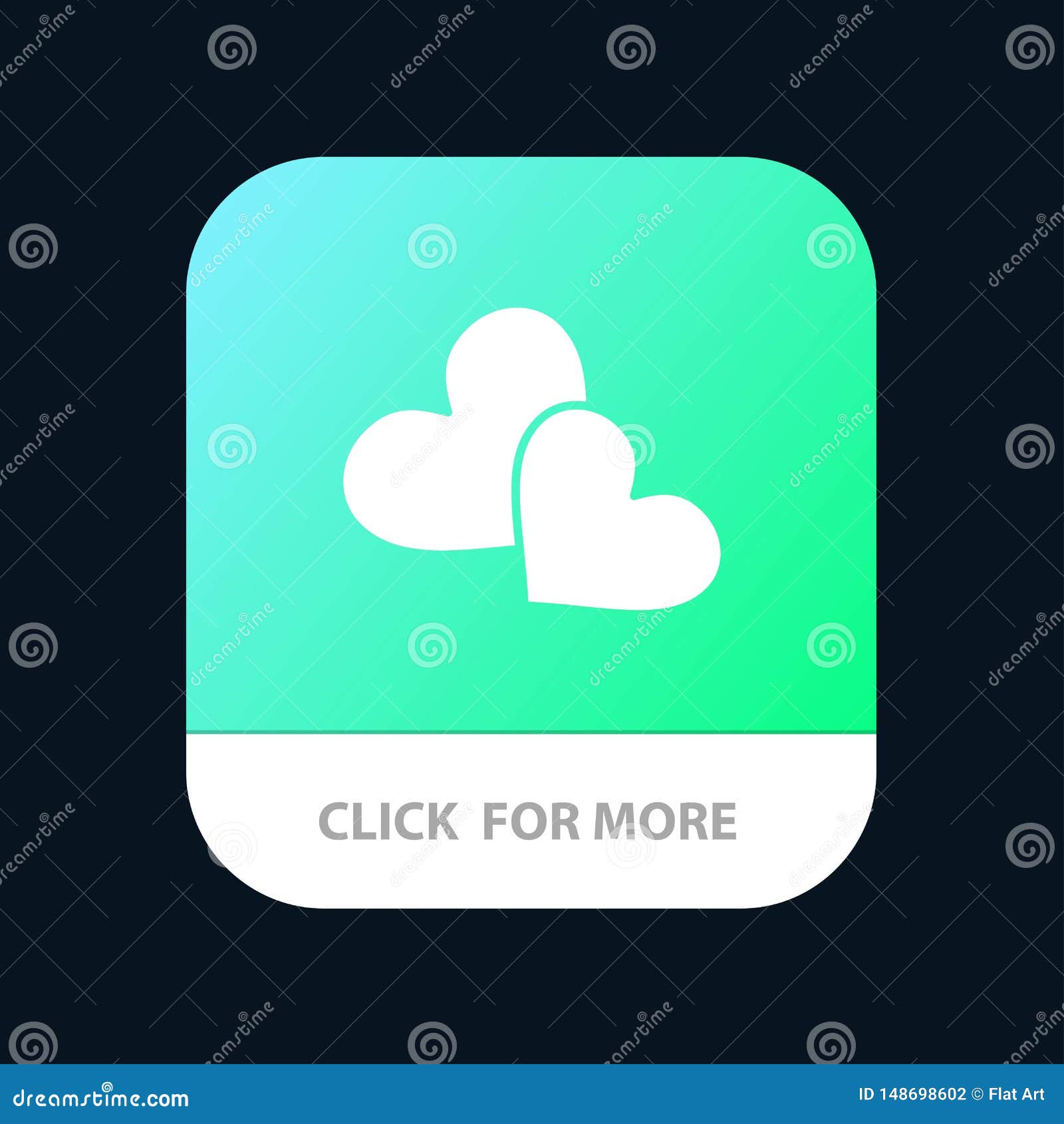 Heart, Love, Loves, Wedding Mobile App Button. Android and IOS Glyph ...