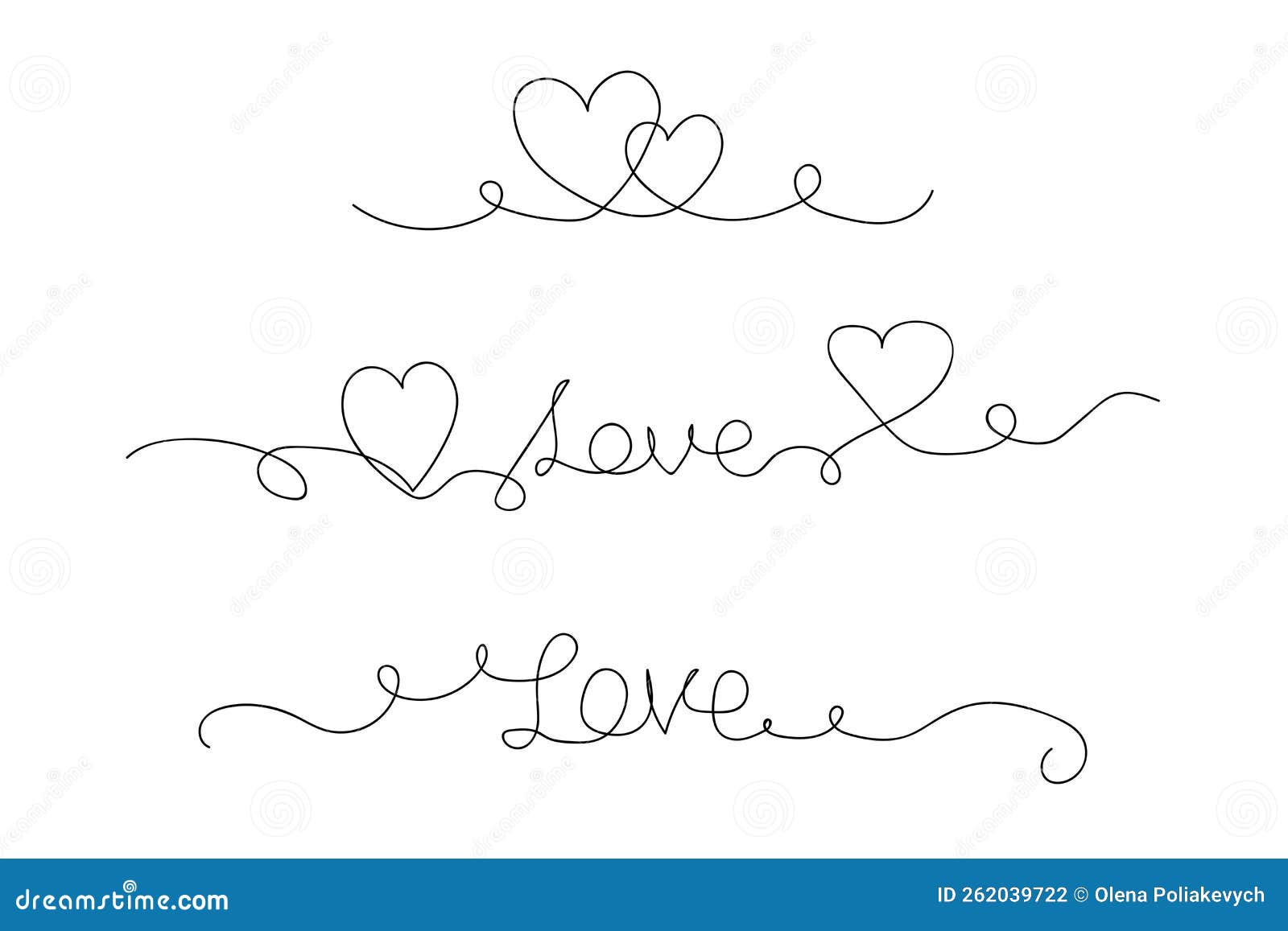 Heart Love One Line. Single Line. Vector Illustration. Stock Image ...