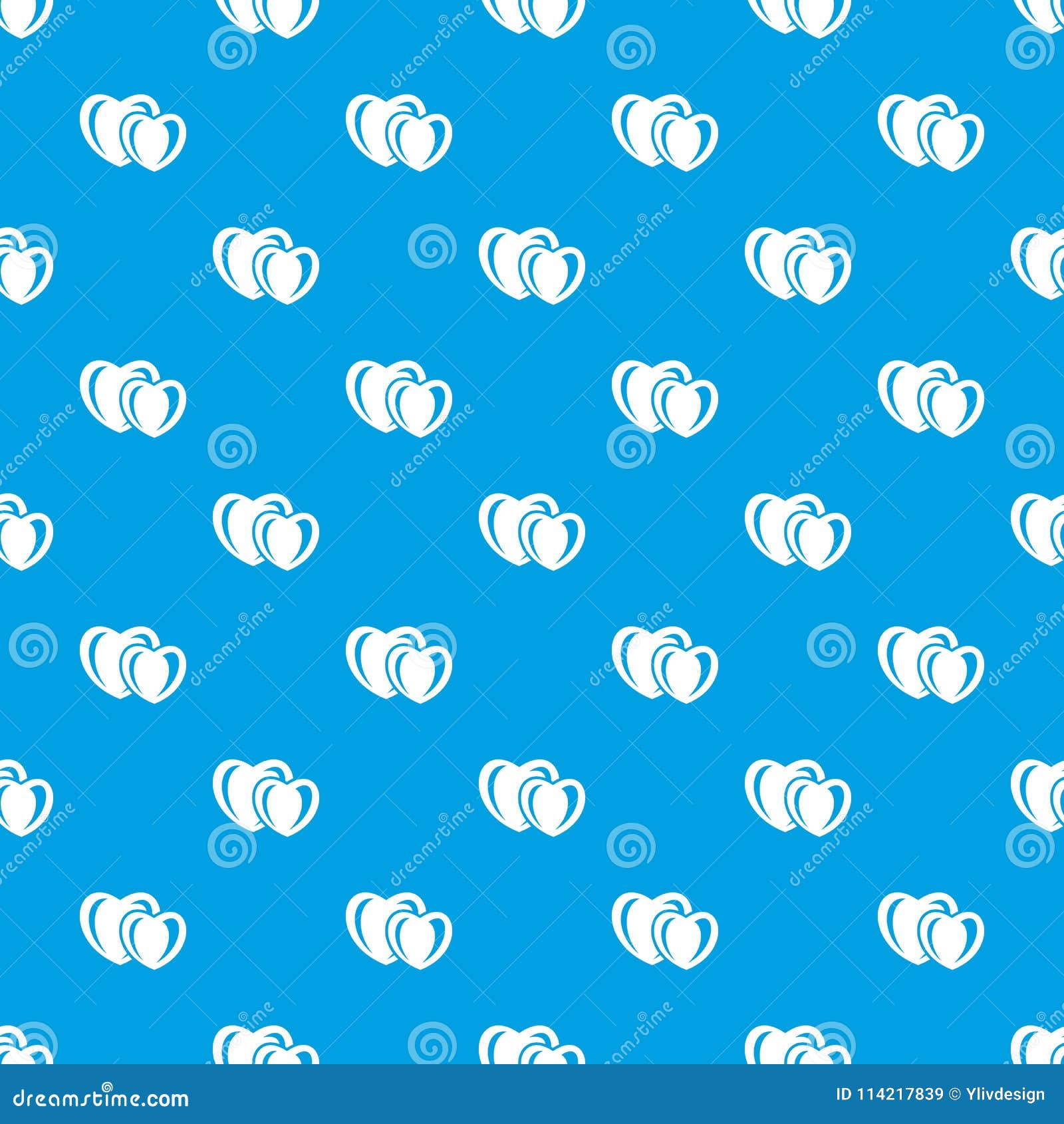 Heart Love Pattern Vector Seamless Blue Stock Vector - Illustration of ...