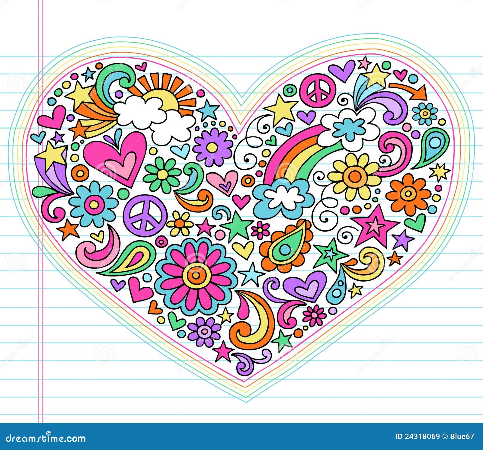 Psychedelic Art Heart