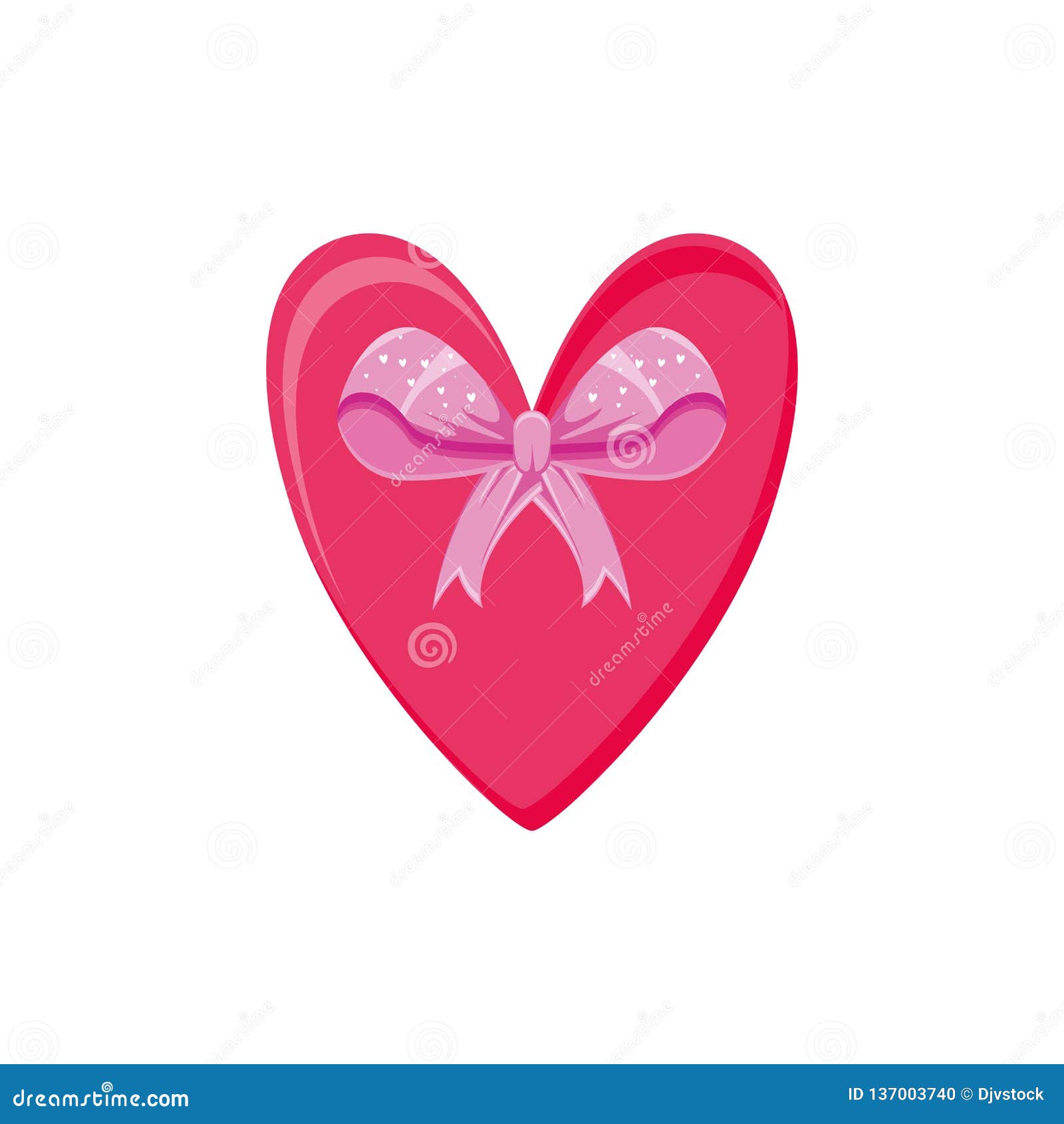 Heart love with ribbon bow stock vector. Illustration of isolated ...