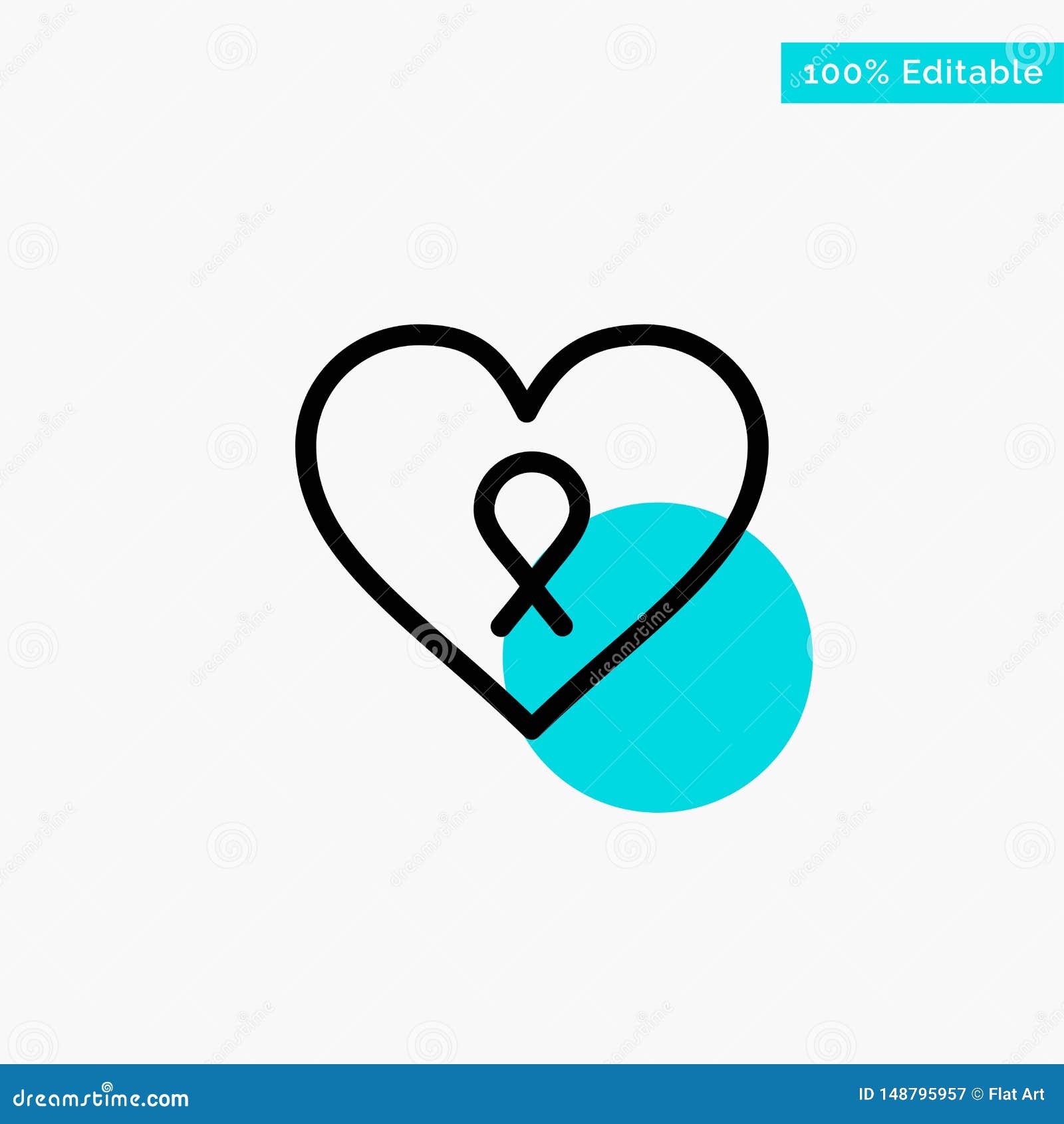 Heart, Love, Romance, Patient Turquoise Highlight Circle Point Vector ...