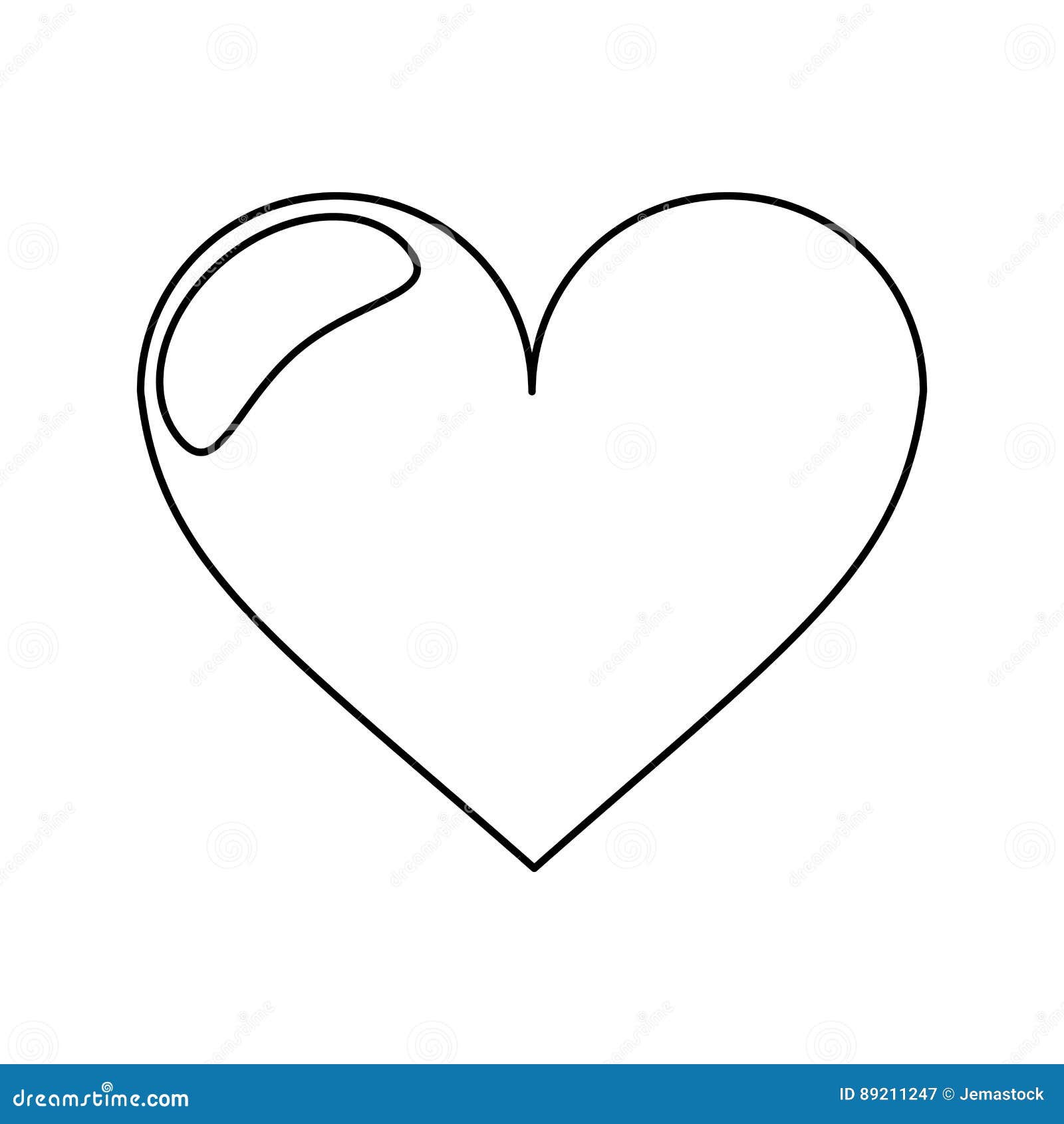 Heart Love Romantic Outline Stock Illustration - Illustration of color ...