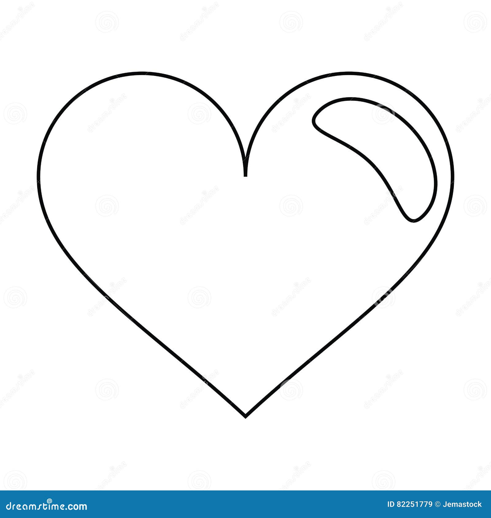 Heart Love Romantic Symbol Outline Stock Vector - Illustration of love ...