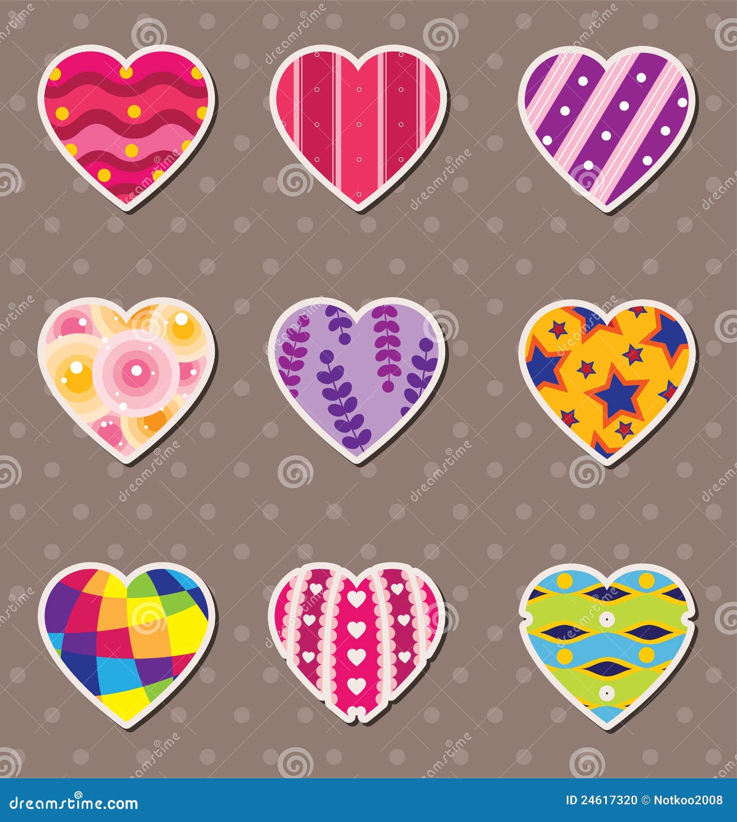Heart love stickers stock vector. Illustration of group - 24617320