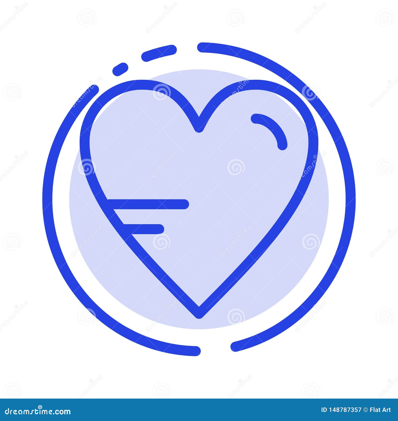 Heart, Love, Study, Education Blue Dotted Line Line Icon Stock Vector ...