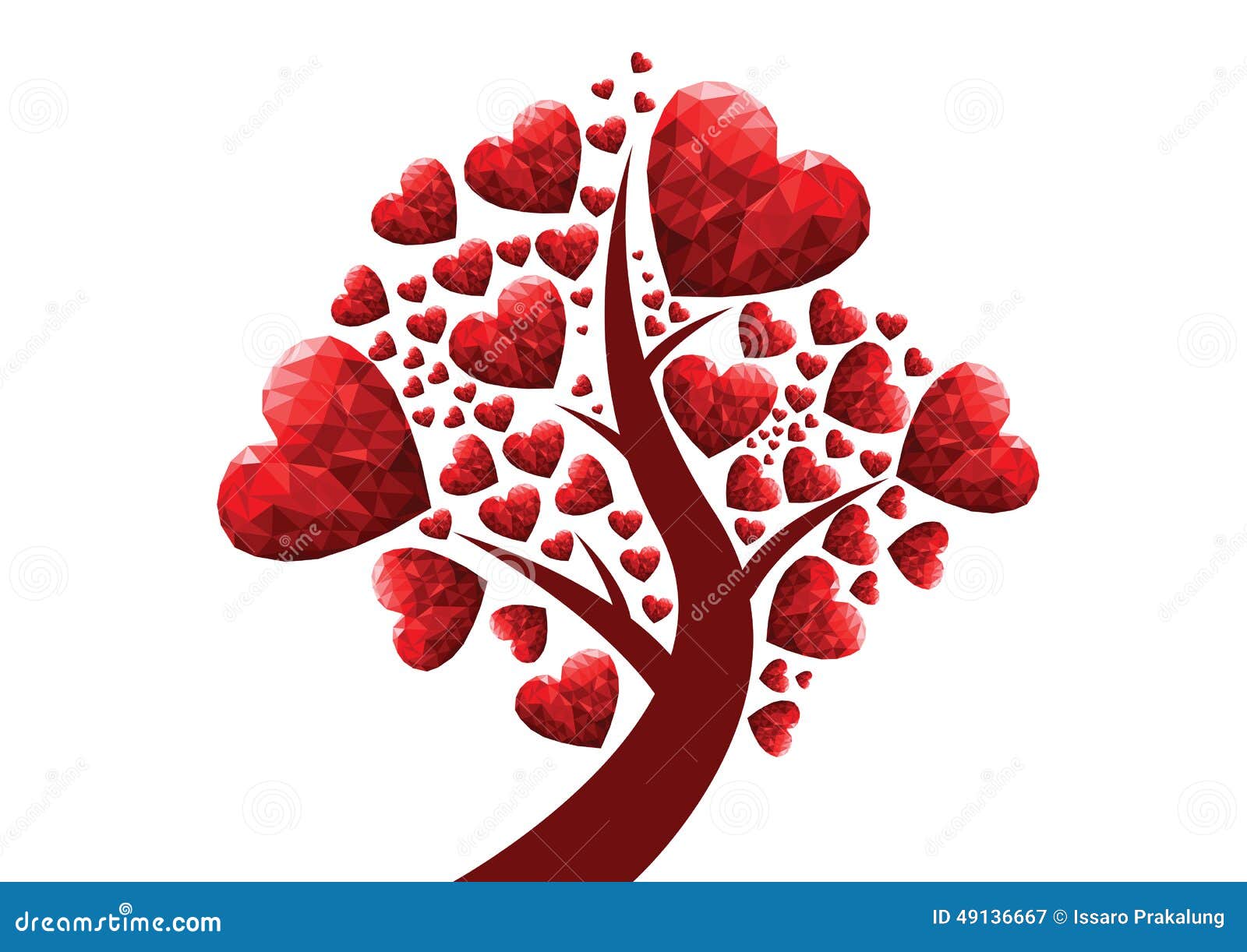 Heart and Love Tree Illustration Vector Stock Vector - Illustration of ...