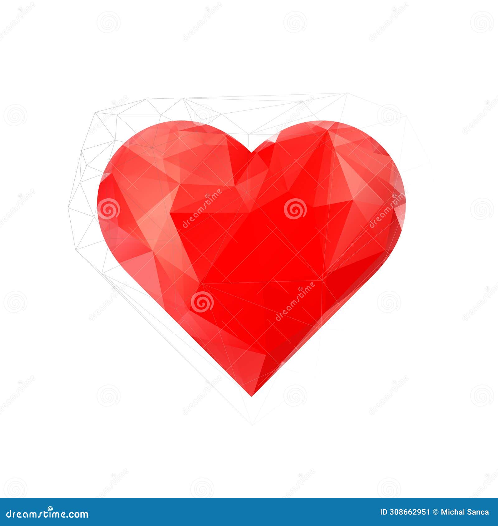 Heart, Low Poly Vector Illustration. Symbol of Love, Geometric Drawing ...