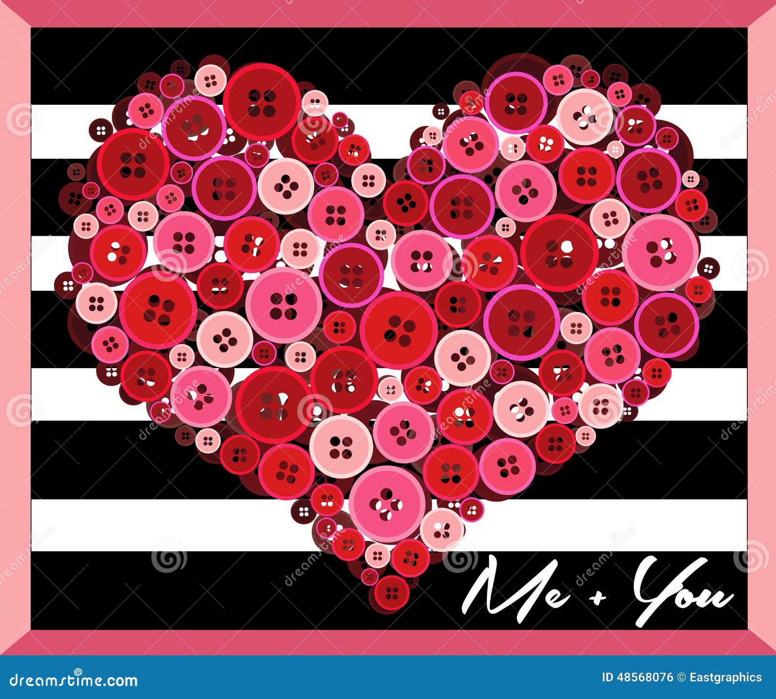 Heart made of Buttons stock vector. Illustration of cotton - 48568076