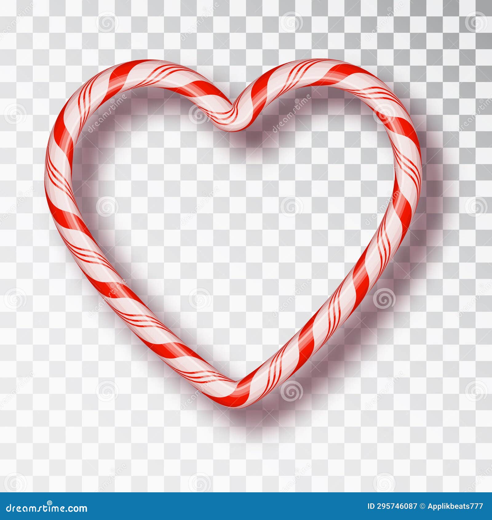 Heart Made of Candy Cane. Heart Shaped Sweet Candy Isolated on ...