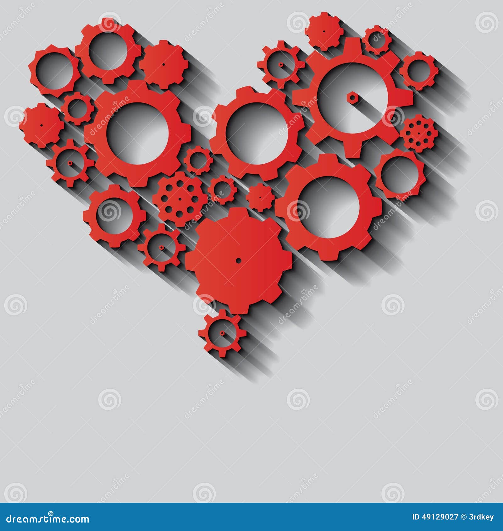 Heart made from cogs stock vector. Illustration of industrial - 49129027