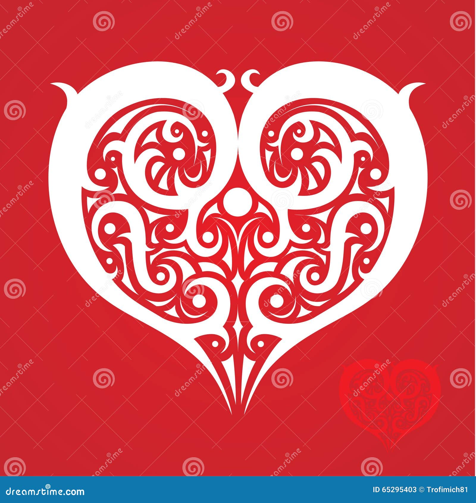 Heart Made of Ethnic Patterns Stock Illustration - Illustration of ...