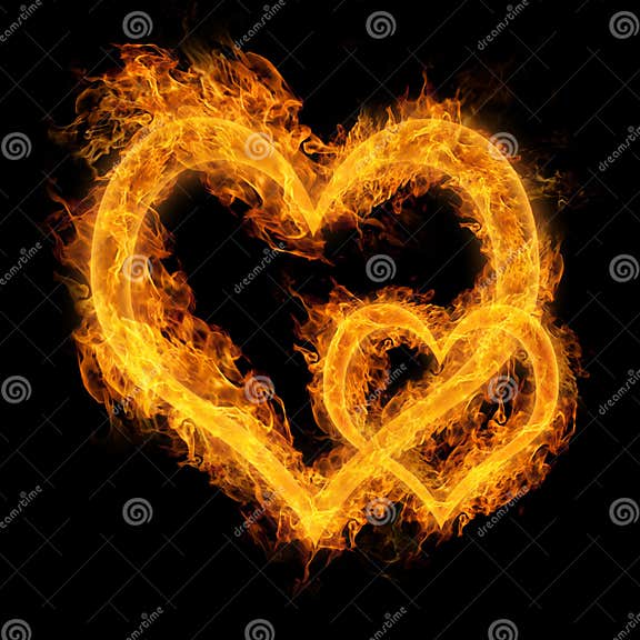 Heart made of fire stock illustration. Illustration of heart - 28682134