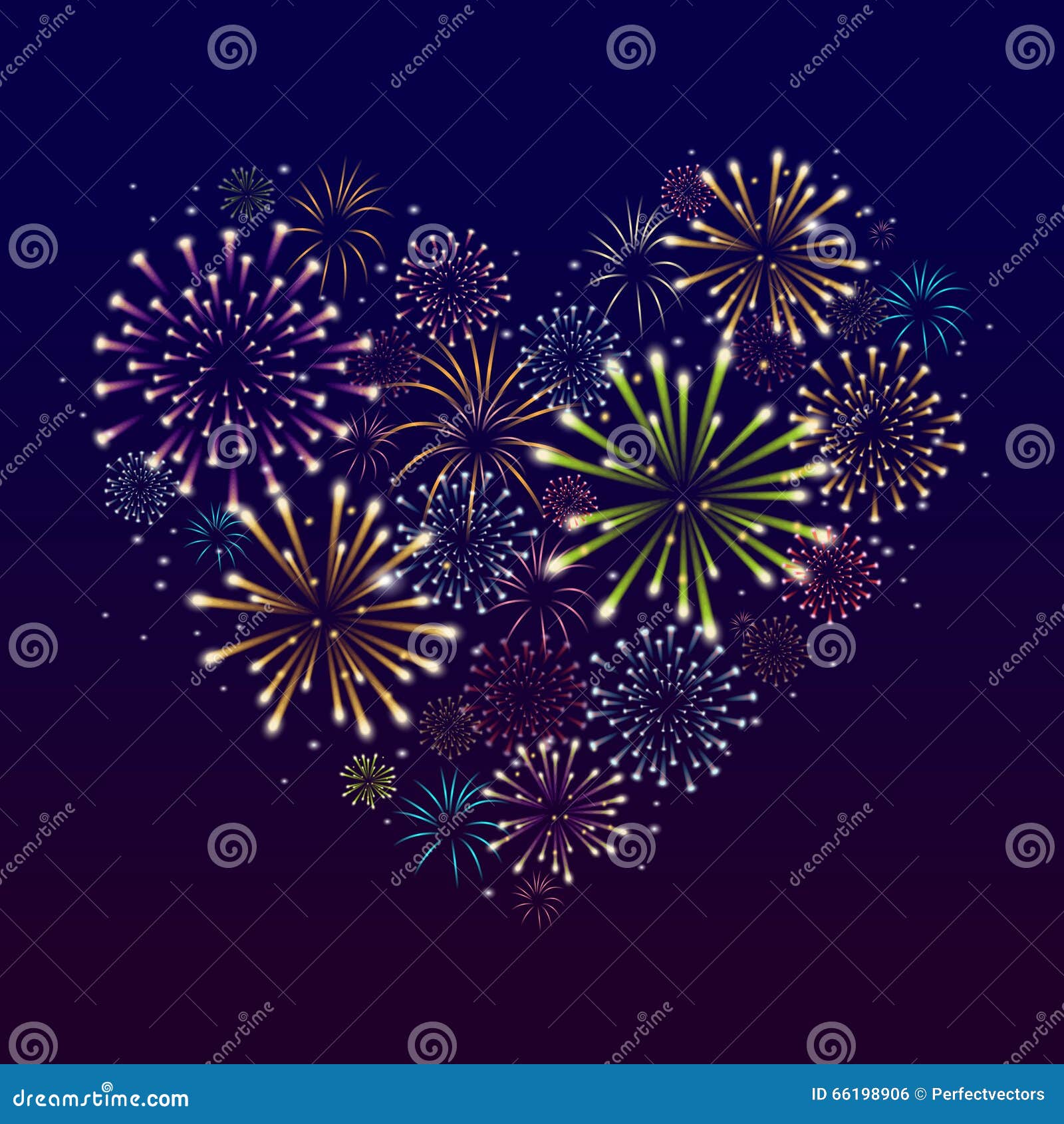 Heart Made from Fireworks stock vector. Illustration of light - 66198906