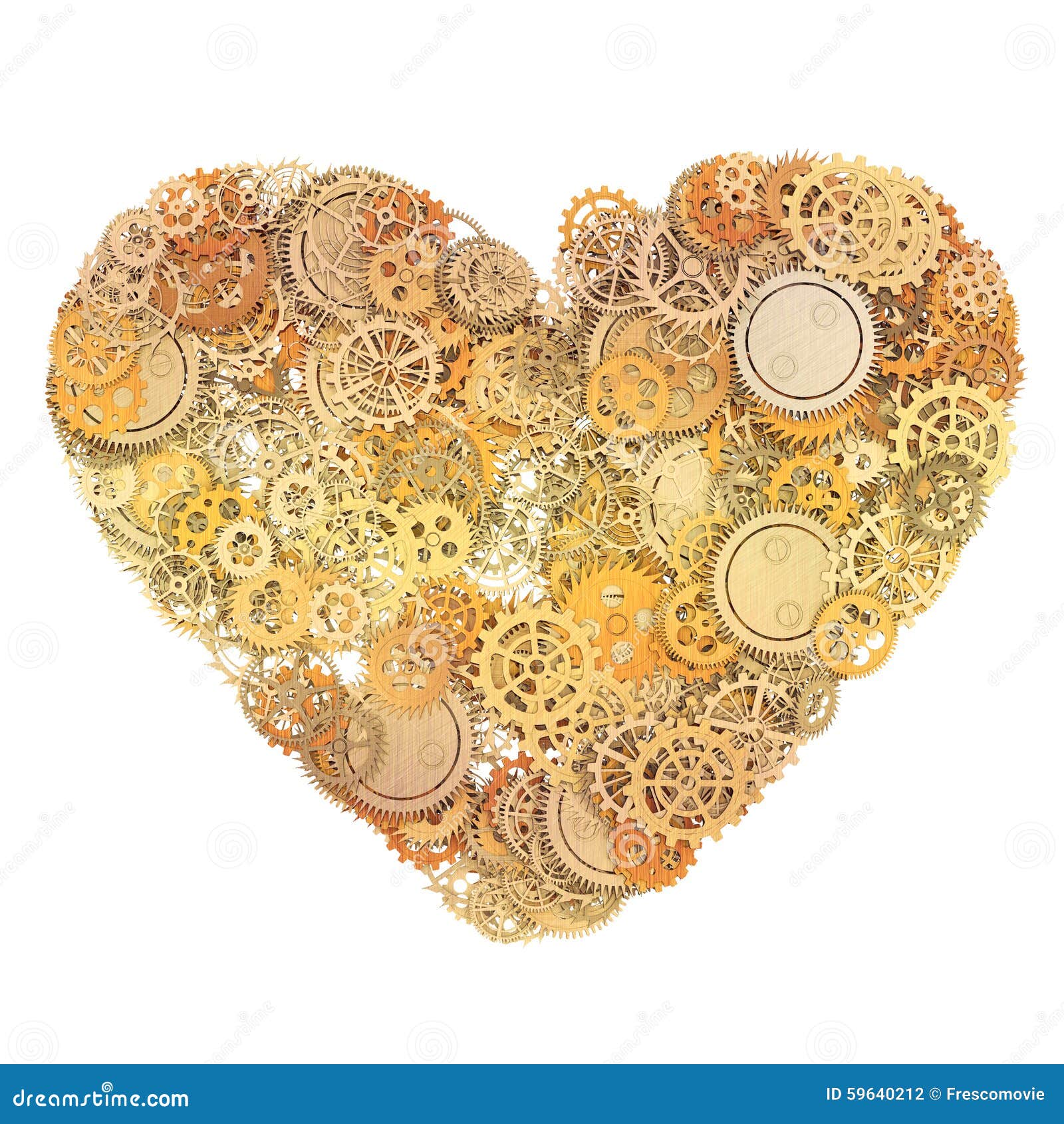 Heart made gears stock illustration. Illustration of decoration - 59640212