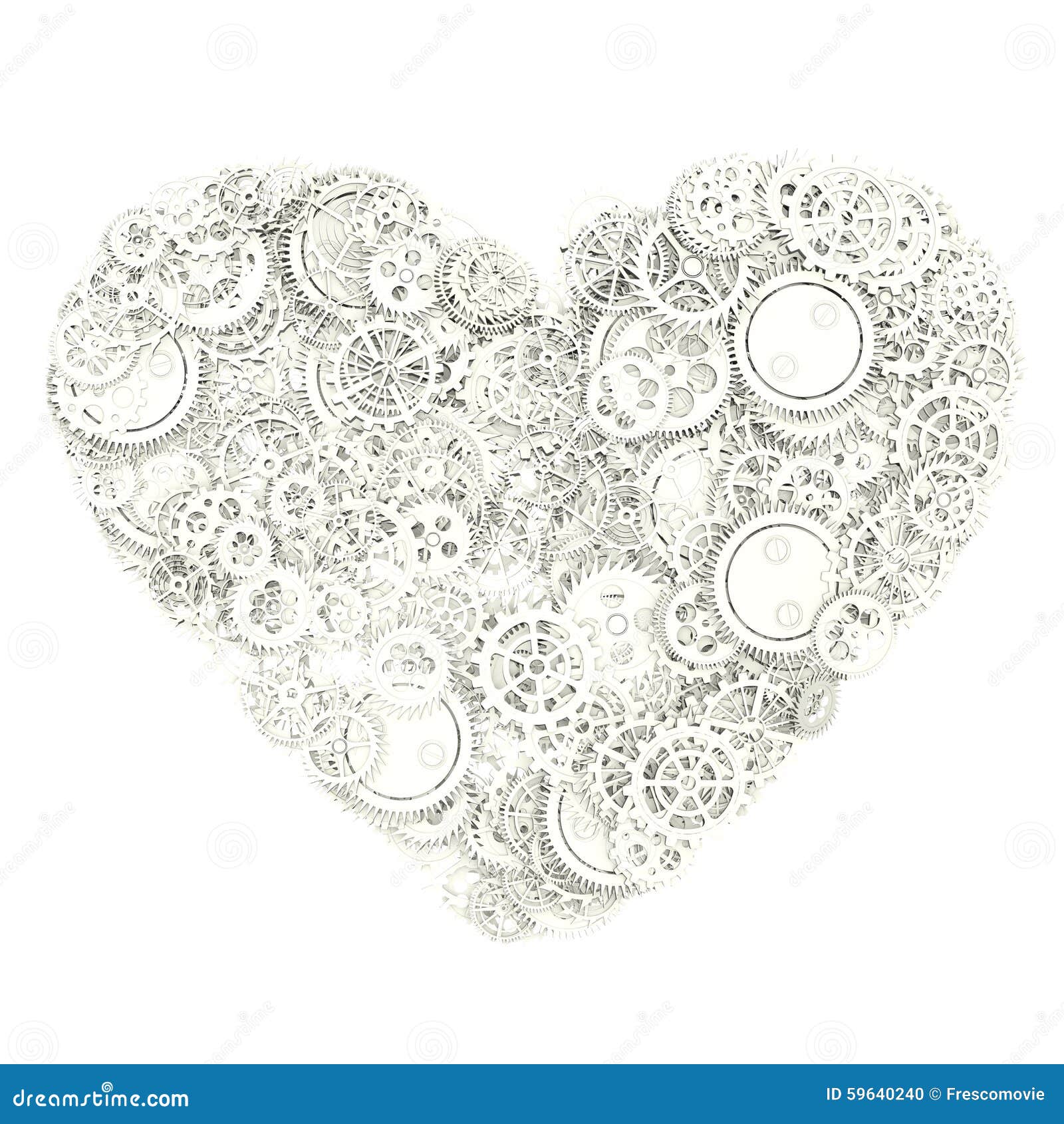 Heart made gears stock illustration. Illustration of hart - 59640240