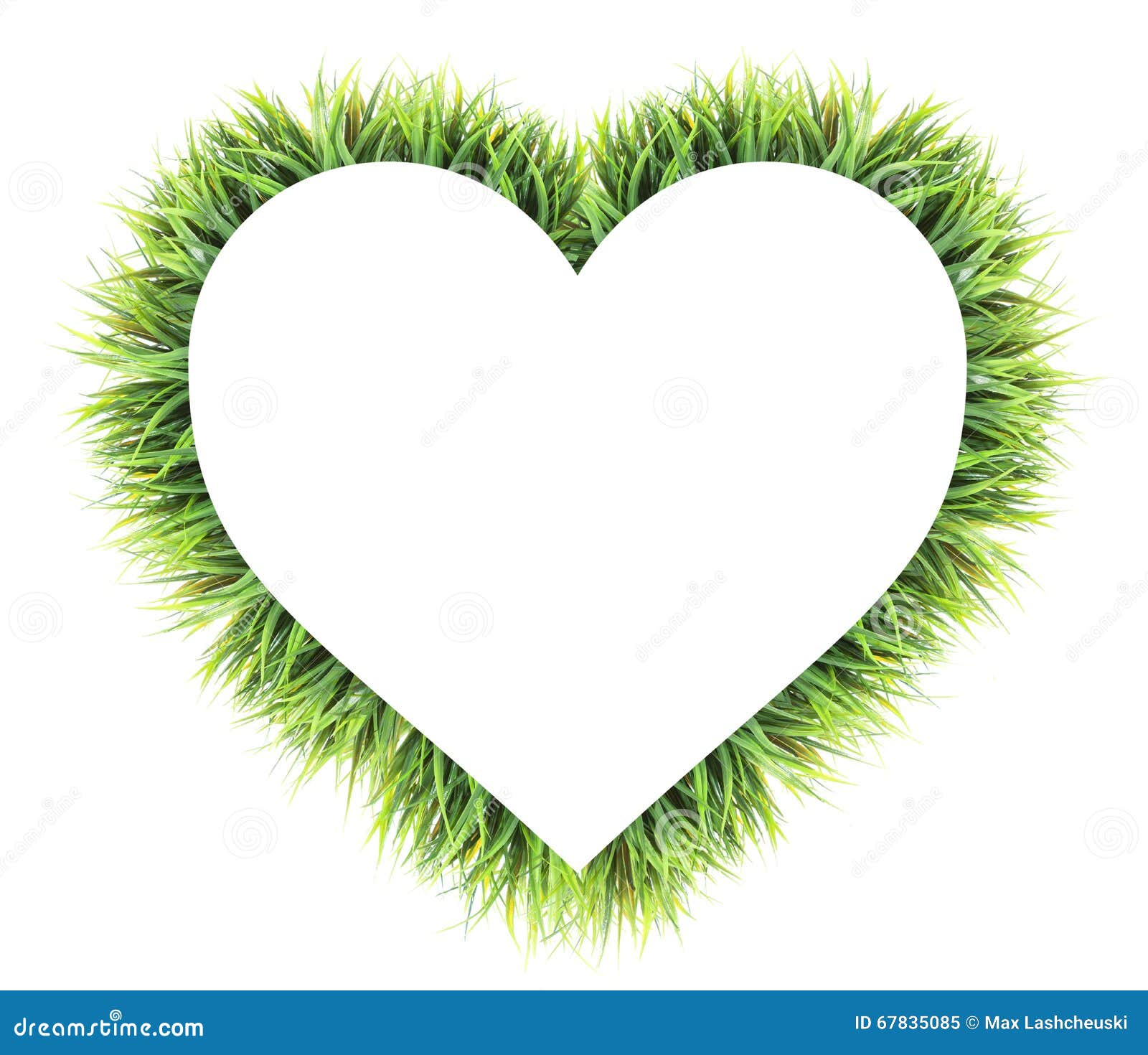 Heart Made Of Grass Isolated On White Stock Image - Image of meadow ...