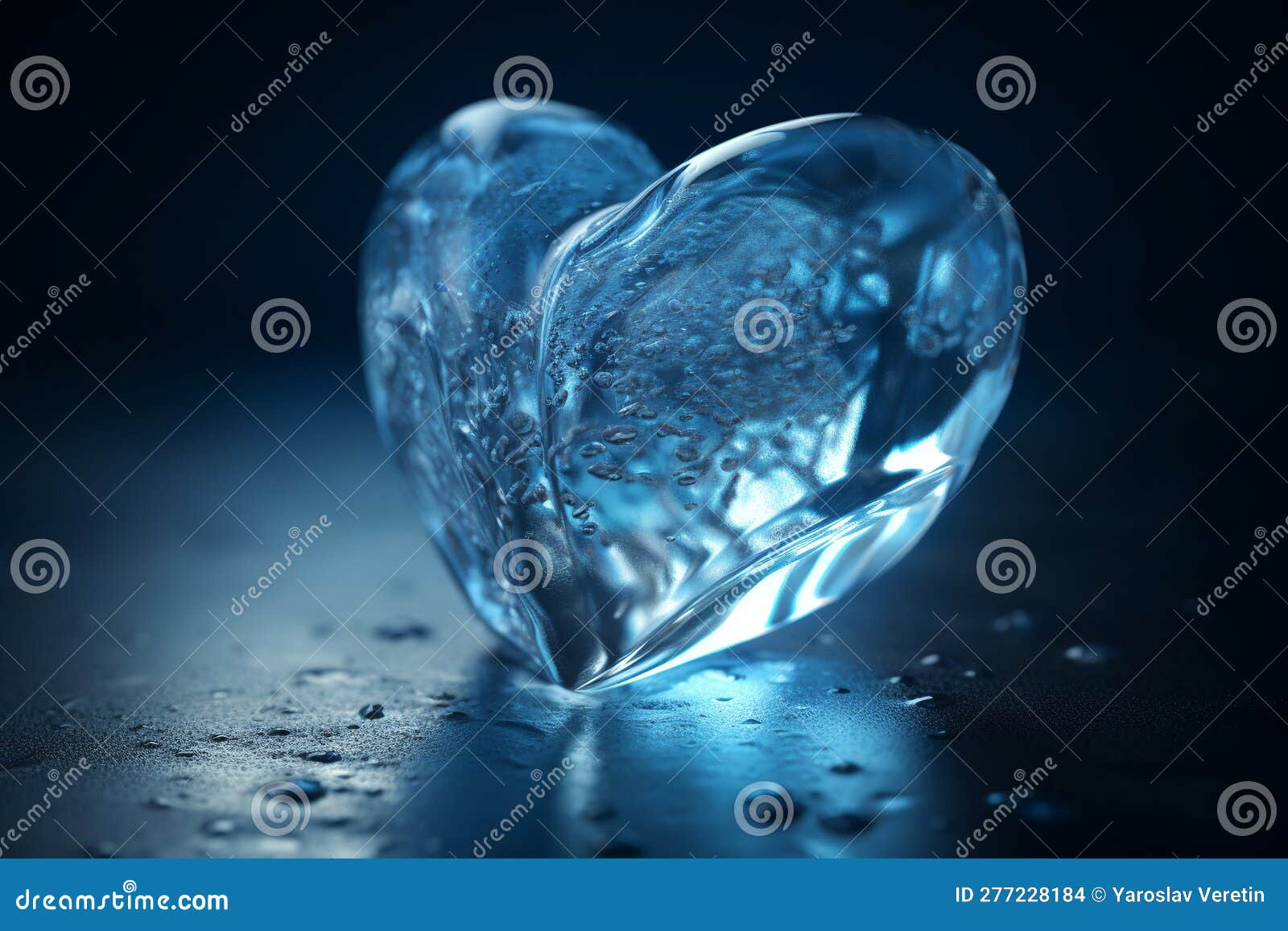 A Heart Made of Ice on a Blue Background. Cold Love Concept, Unrequited ...