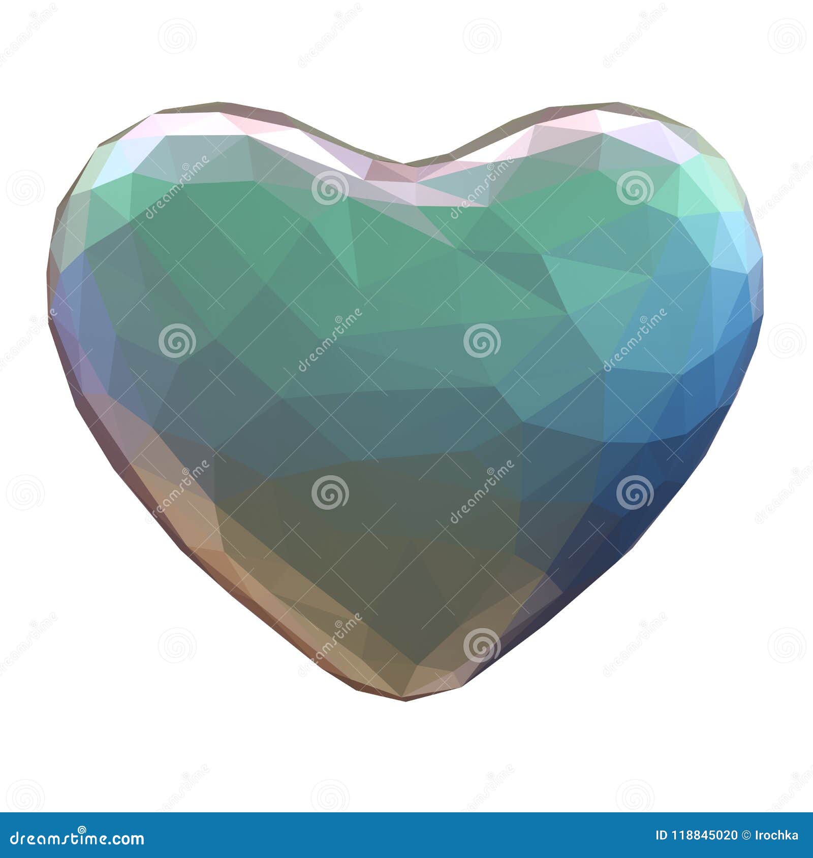 Heart Made in Low Poly Style Isolated on White Background. 3d Stock ...