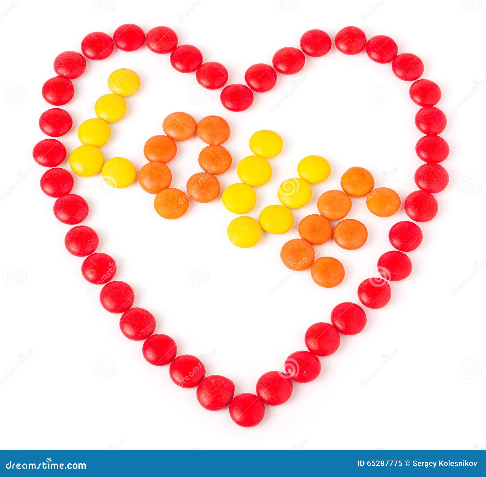 Heart Made of Red Colored Sweets Round Stock Image - Image of ...