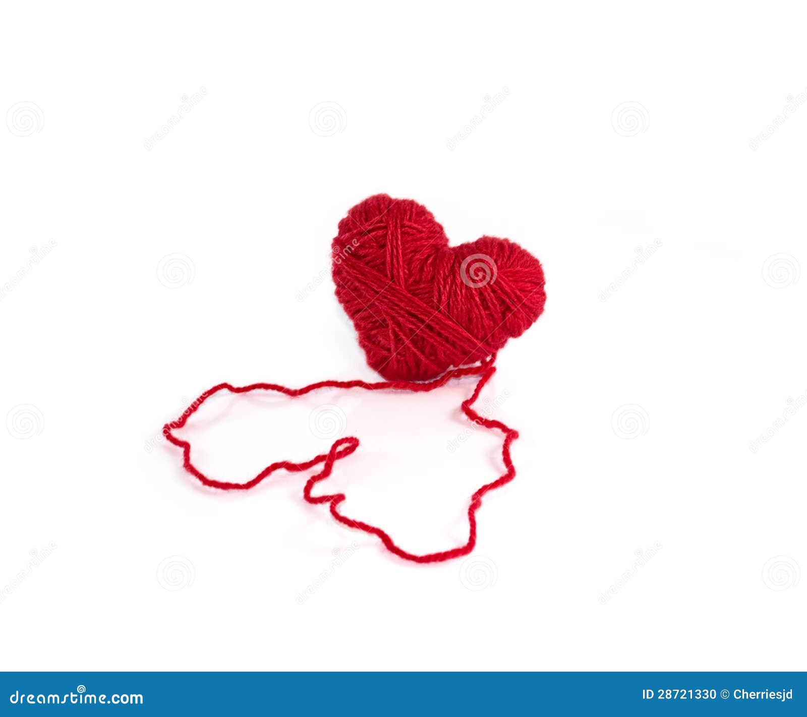 Heart Made of Red Wool Yarn Stock Photo - Image of copy, space: 28721330