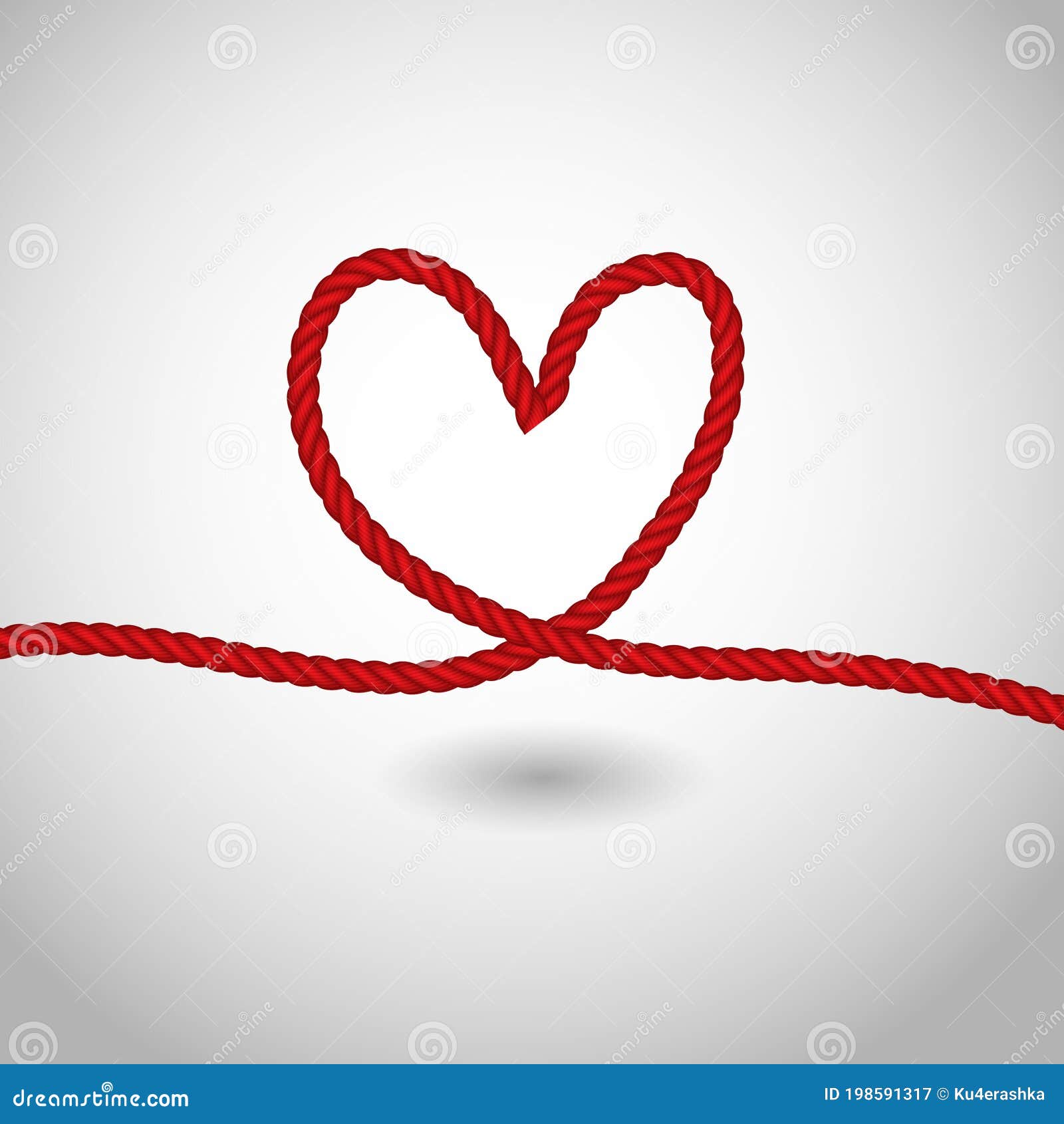 Heart Made of Rope Texture Red Color Vector. Stock Vector ...