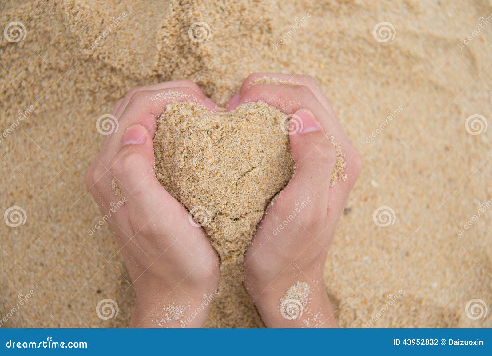 Heart made of sand stock photo. Image of heart, summer - 43952832