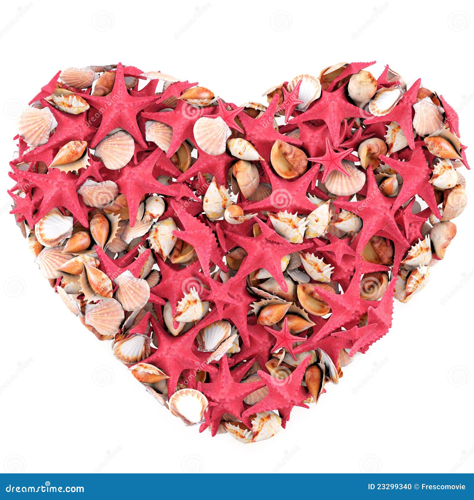 Heart made of sea shells. stock illustration. Illustration of ...
