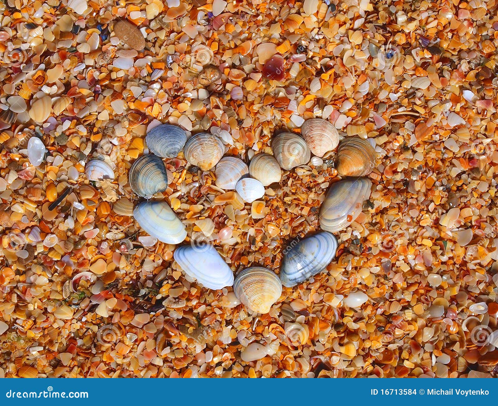 Heart and Made of Sea-shells on the Beach Stock Photo - Image of ...