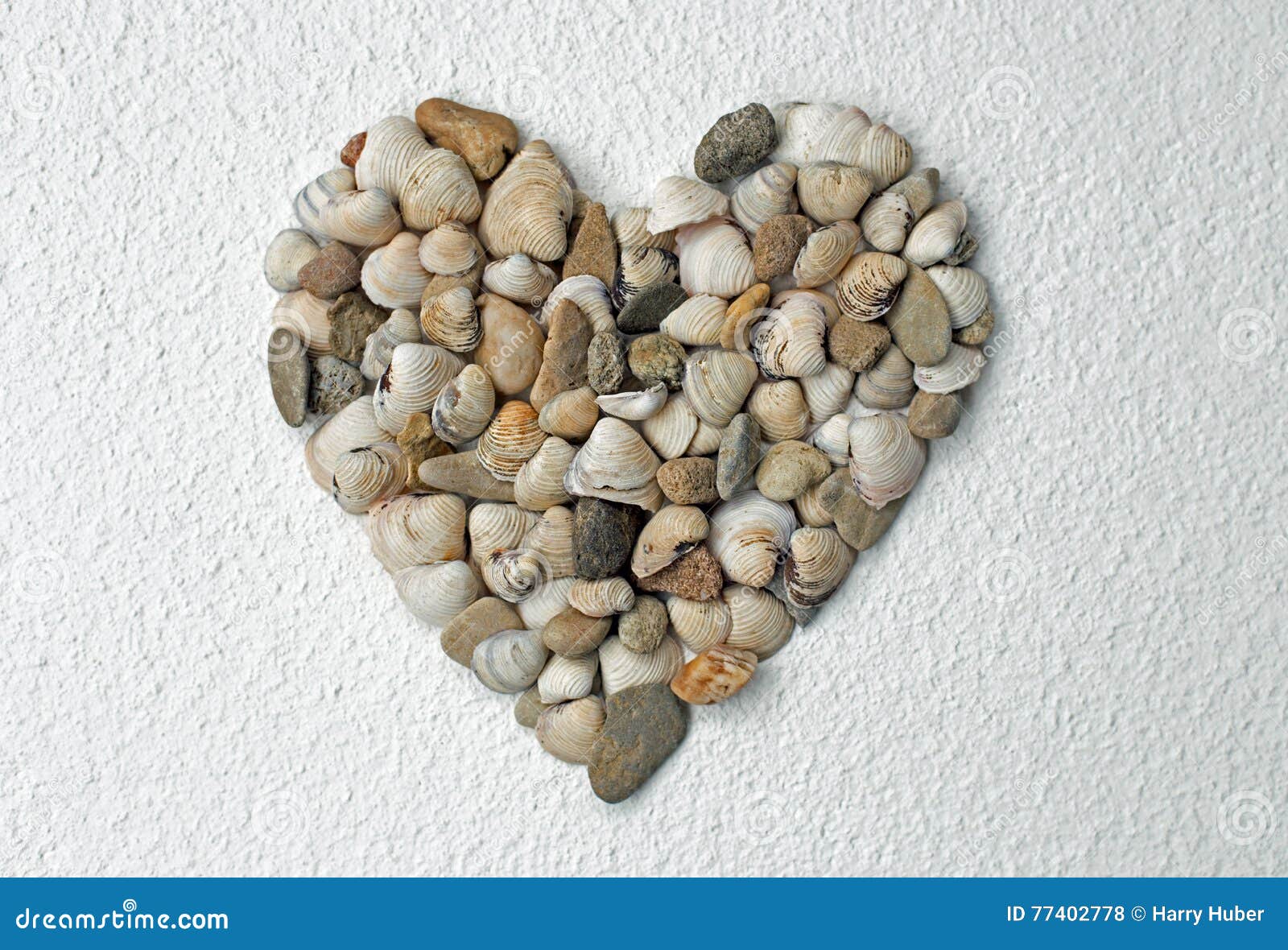 Heart made of shells stock photo. Image of pebbles, combing - 77402778