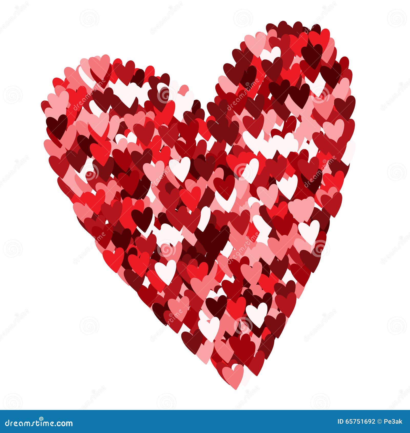 Heart Made of Small Hearts on White Stock Illustration - Illustration ...