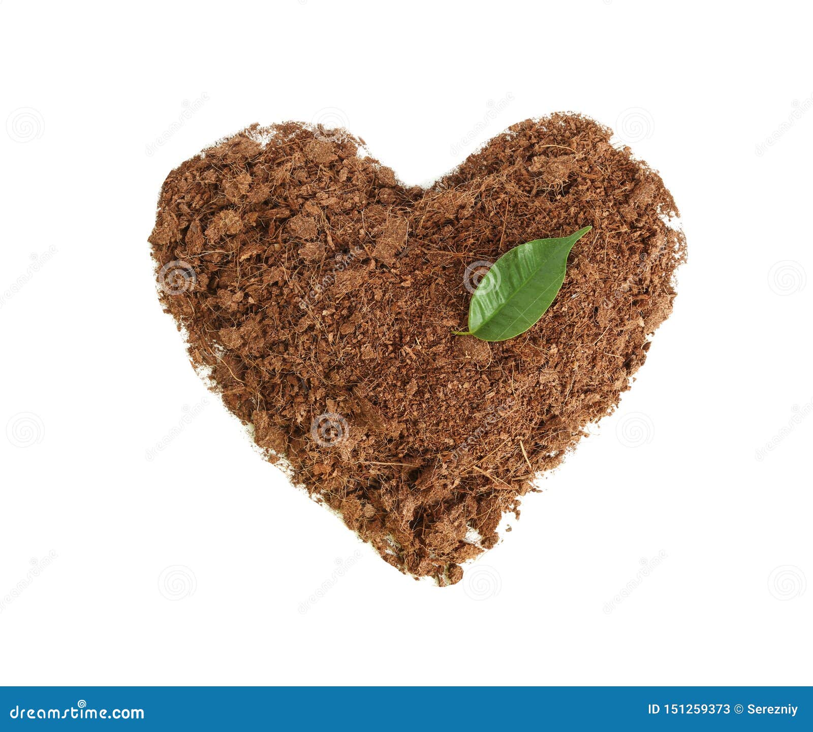 Heart Made of Soil on White Background Stock Image - Image of surface ...