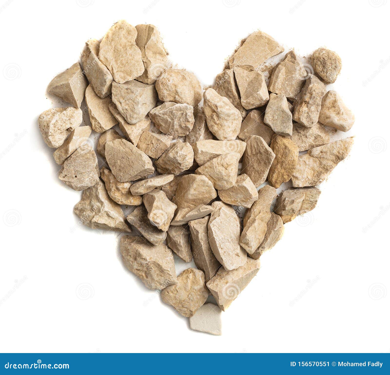 Heart Made of Stones, Rock Heart, Isolated on White Background Stock ...