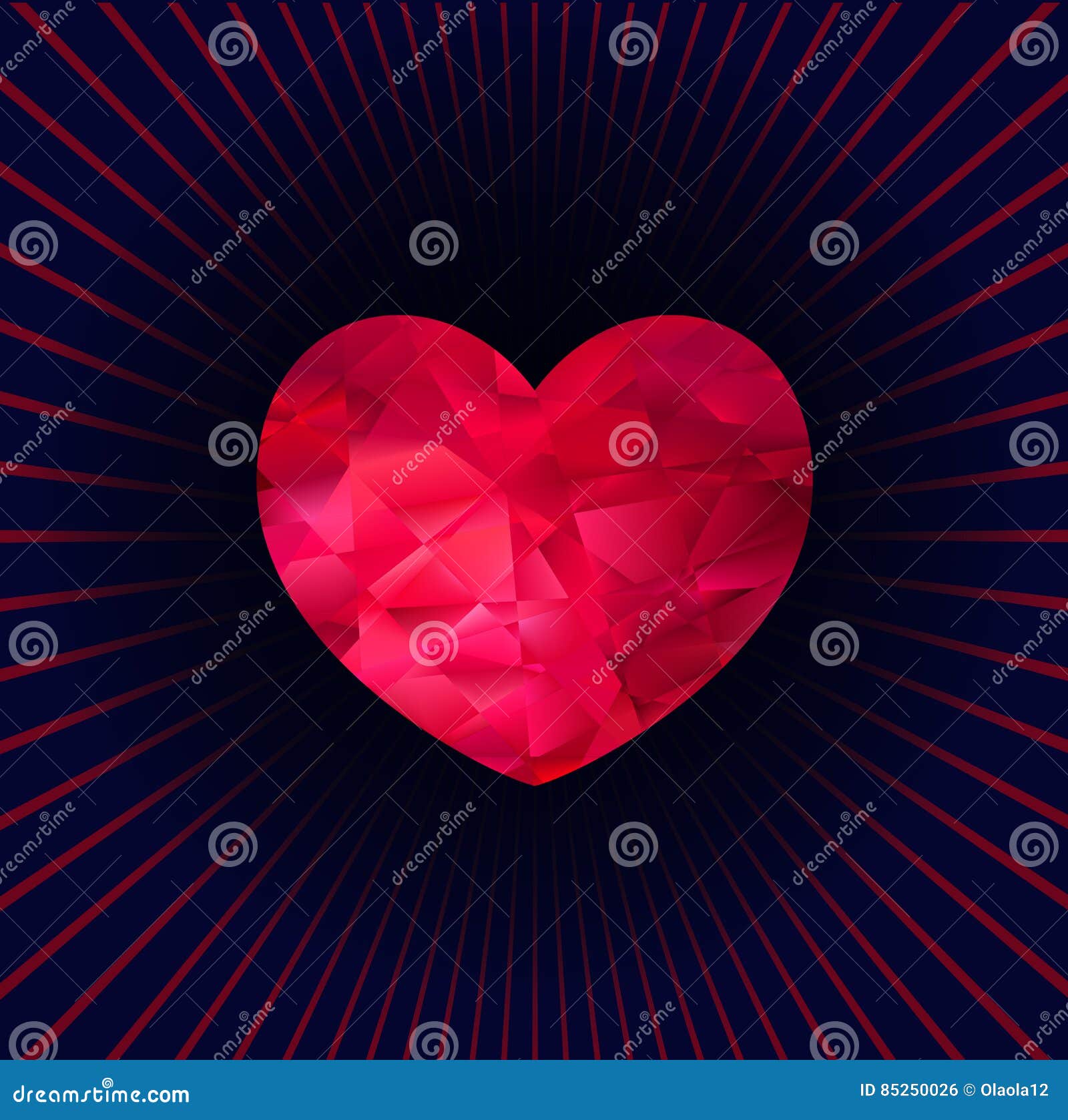 Heart made of triangles stock vector. Illustration of modern - 85250026
