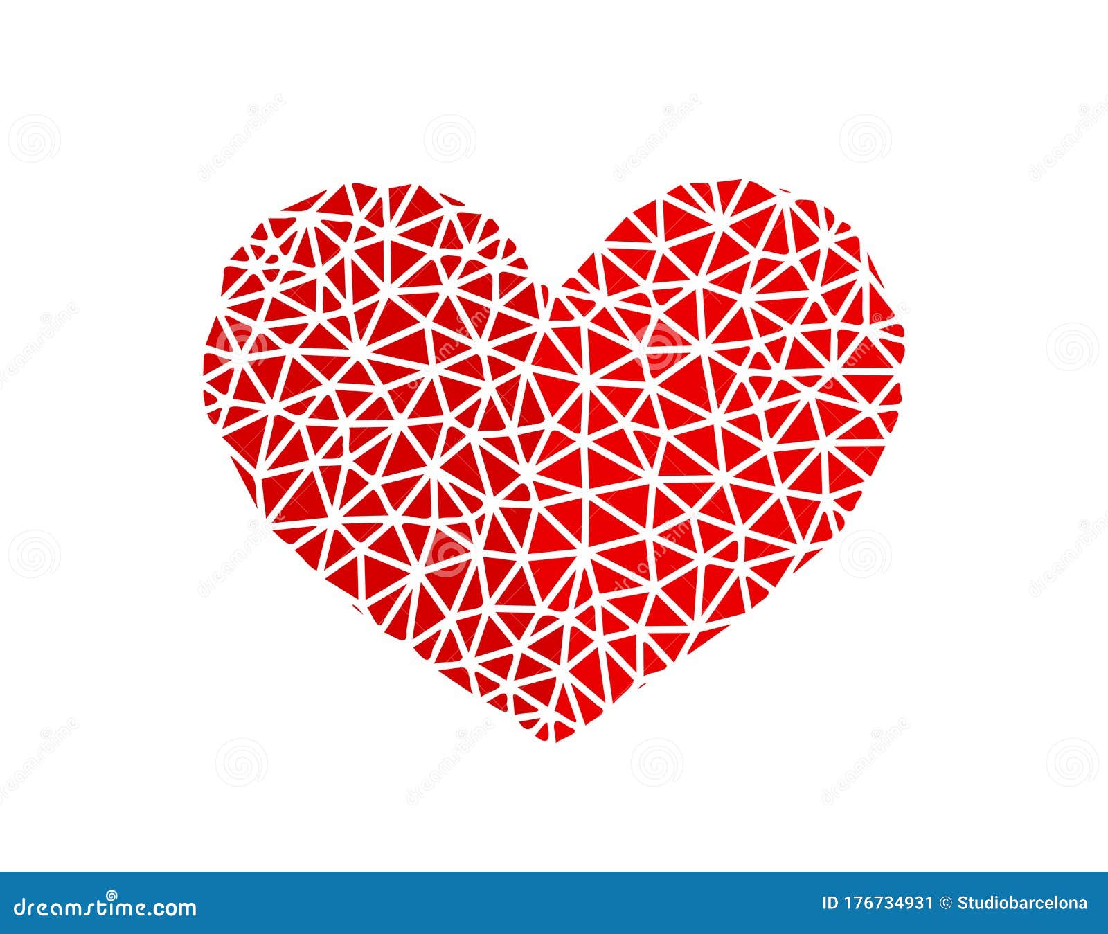 Heart Made of Triangles. Low Poly Stock Vector - Illustration of ...