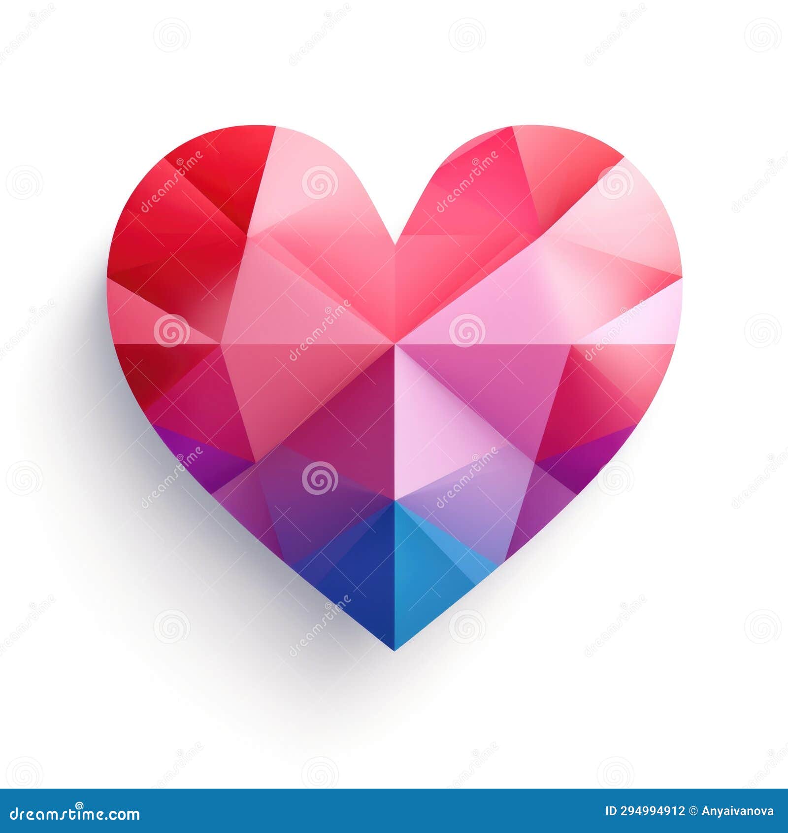 A Heart Made of Triangles on a White Background, Clipart on White ...