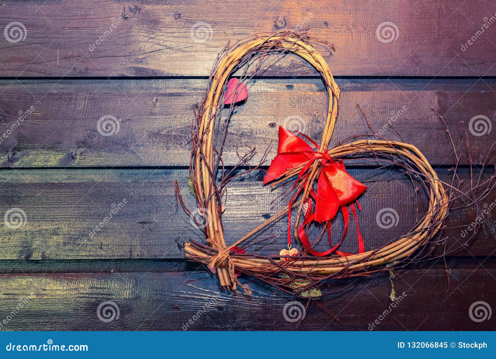Heart Made of Twigs on a Hanging Wall Stock Image - Image of wicker ...