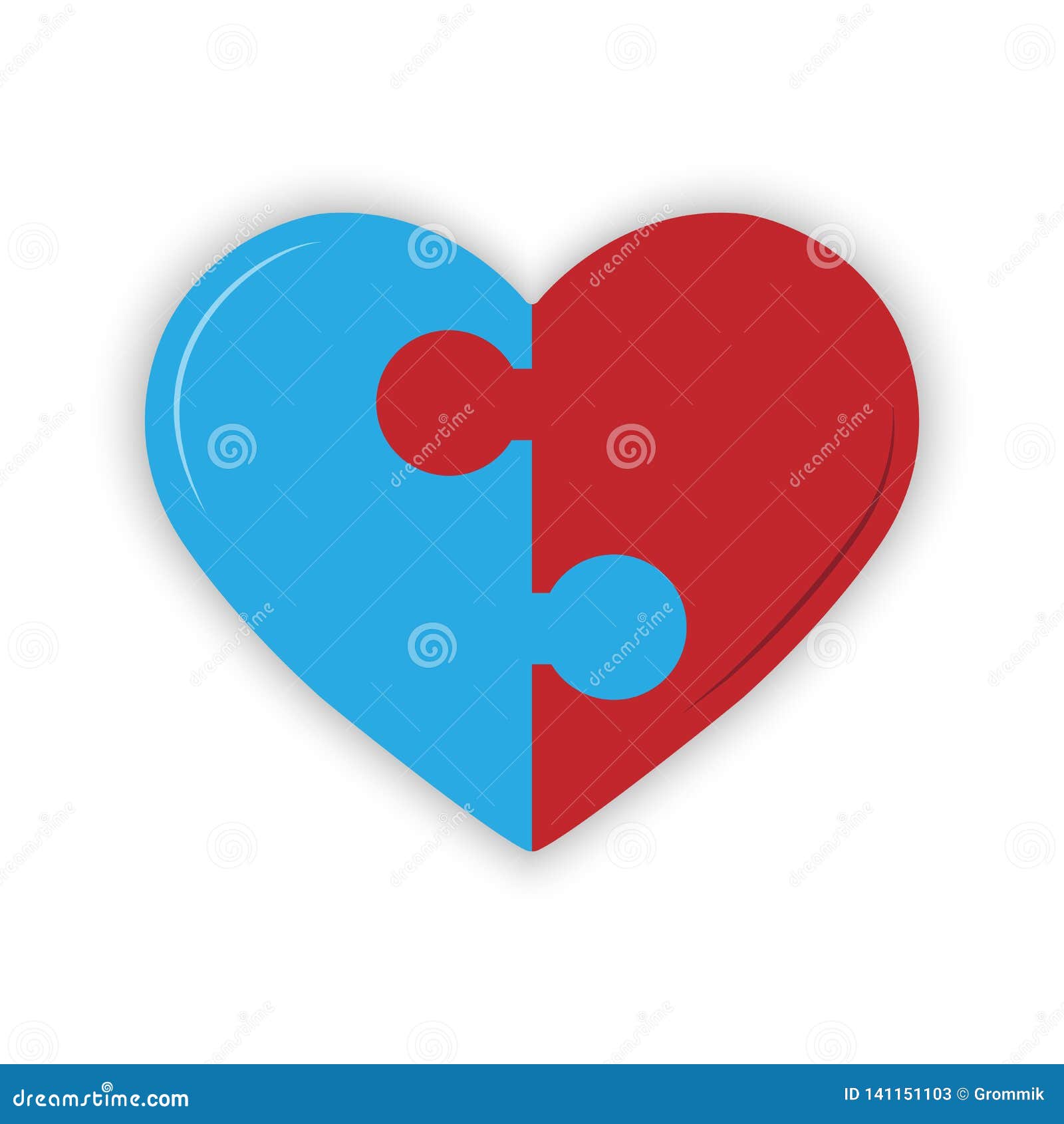 Heart is Made Up of Two Halves of the Puzzle Stock Vector ...