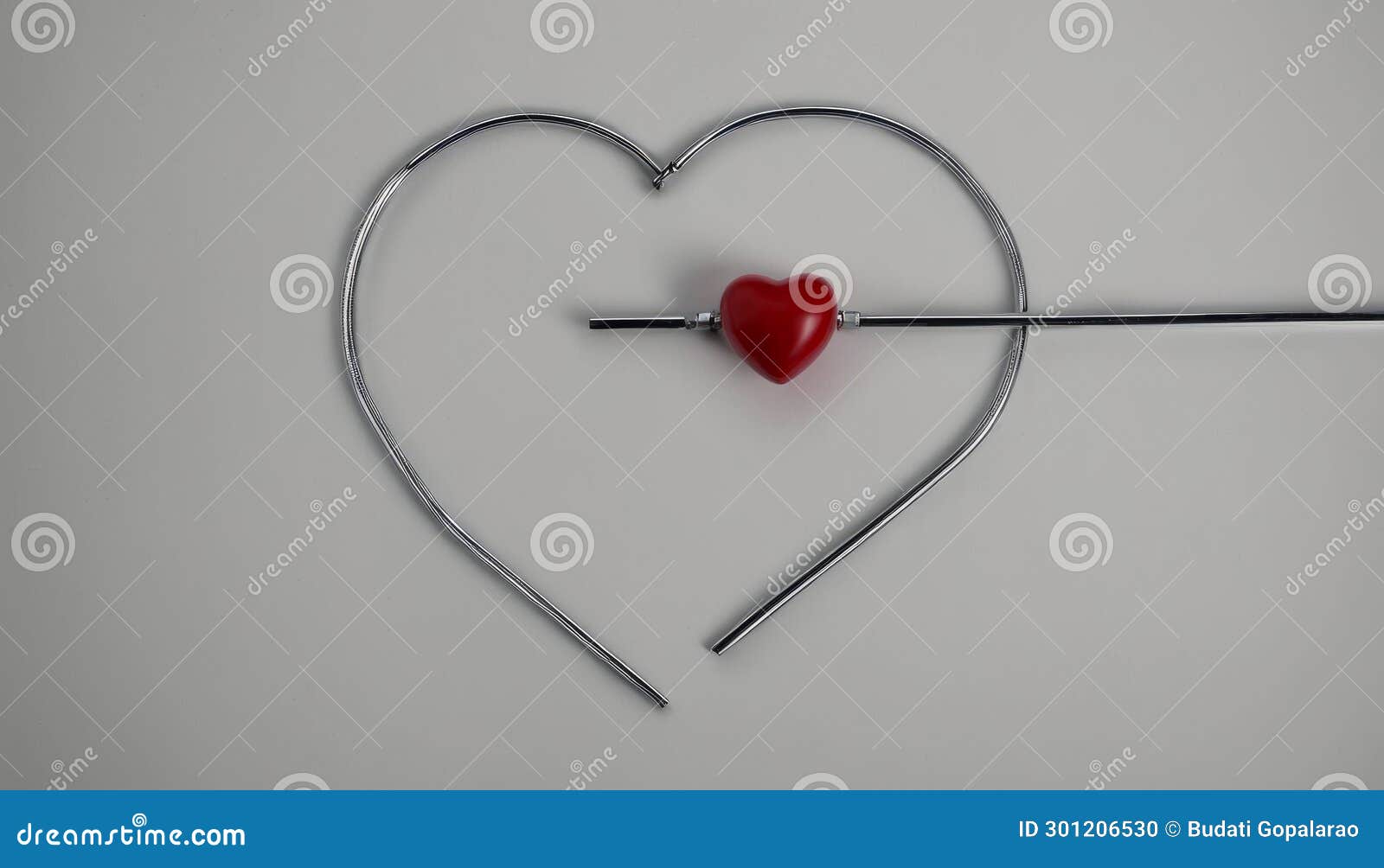 A Heart Made of Wires and a Red Heart in the Middle Stock Illustration ...
