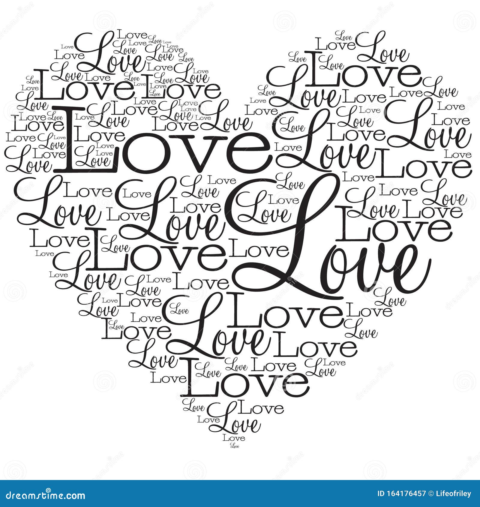 Love Heart made from words stock vector. Illustration of heart - 164176457