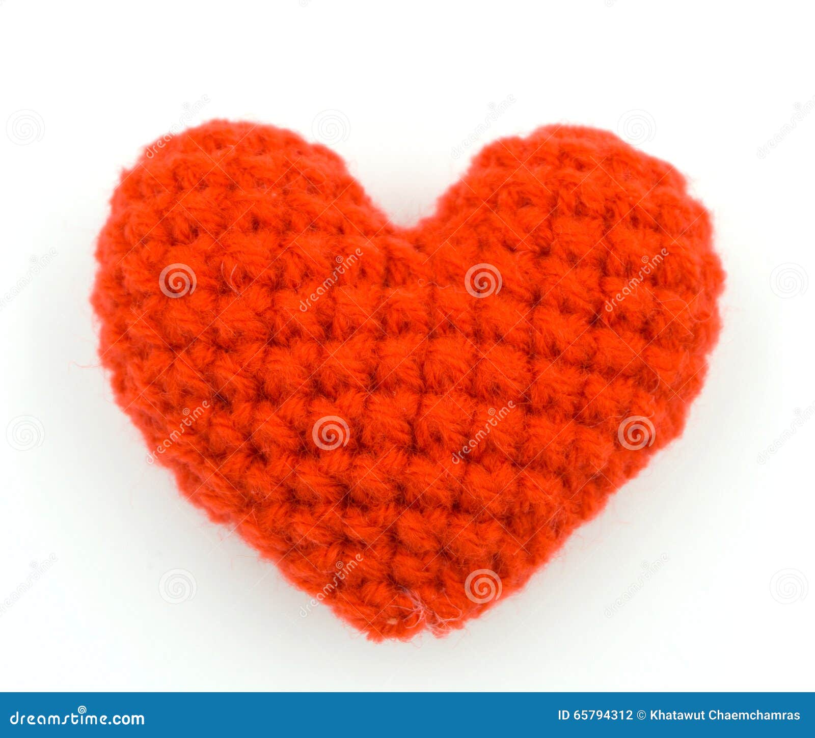 Heart Made from Yarn on a White Background. Stock Photo - Image of ...