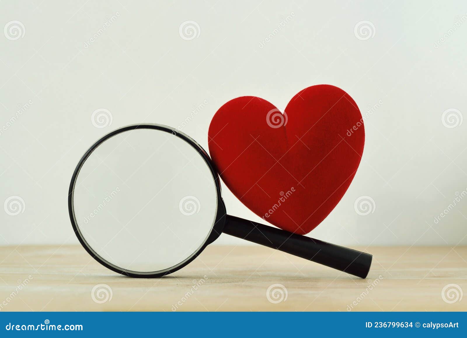 Heart with Magnifying Glass - Concept of Searching Love Stock Photo ...